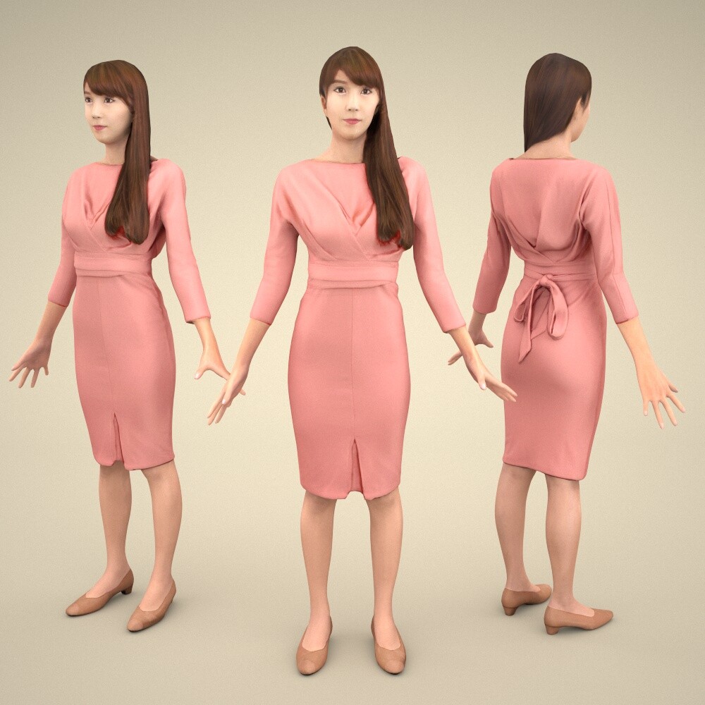 ArtStation - Animated 3D-people 004_Rika | Resources