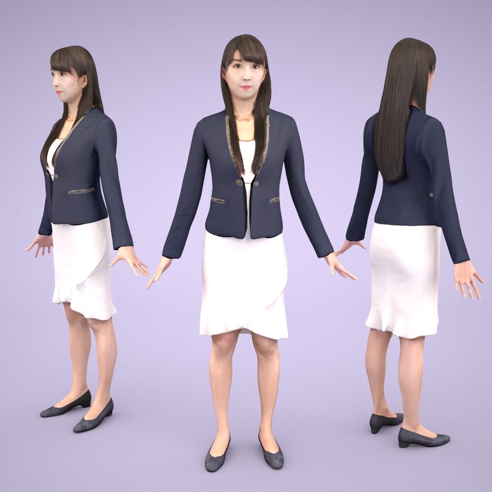ArtStation - Animated 3D-people 002_Rika | Resources