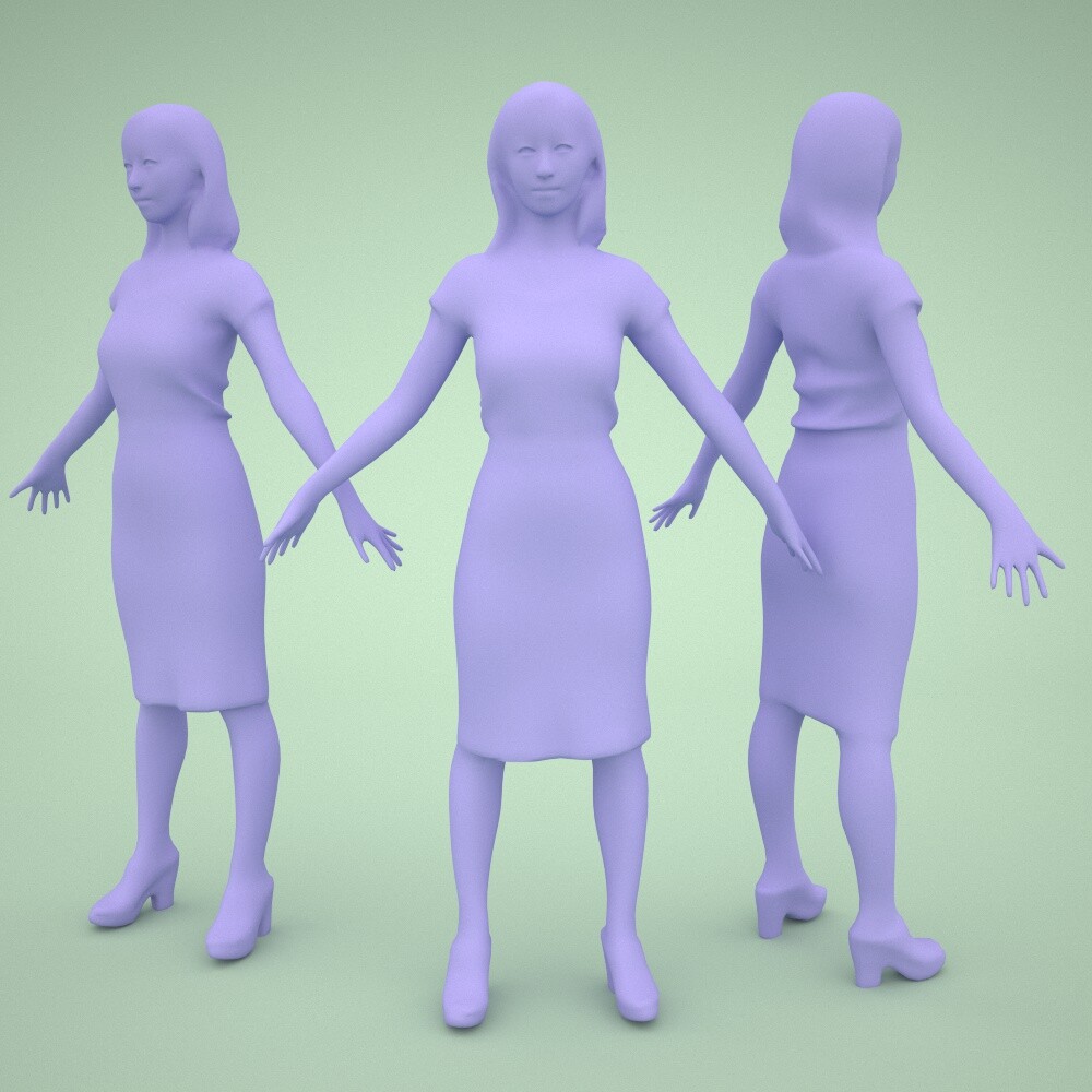 ArtStation - Animated 3D-people 100_Aya | Resources