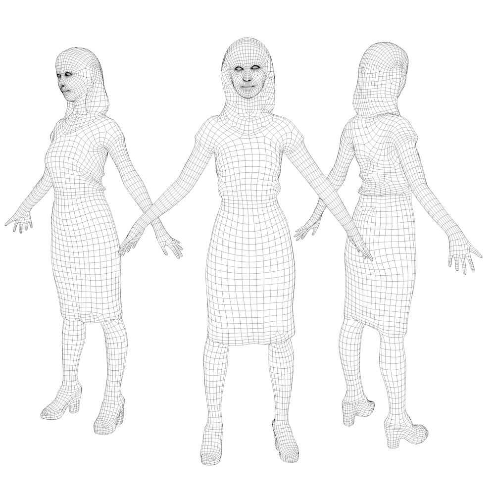 ArtStation - Animated 3D-people 100_Aya | Resources