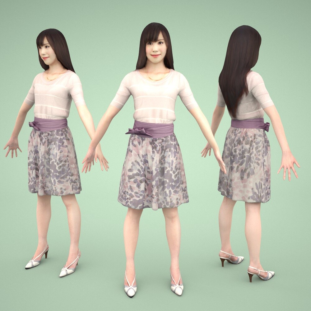 ArtStation - Animated 3D-people 078_Yui | Resources