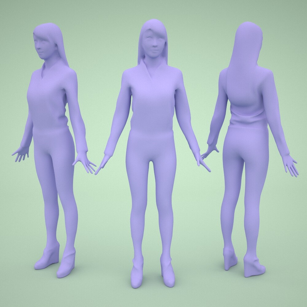 ArtStation - Animated 3D-people 010_Rika | Resources