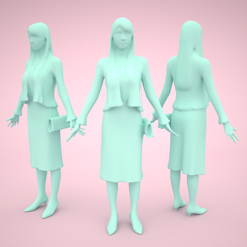 ArtStation - Animated 3D-people 006_Rika | Resources