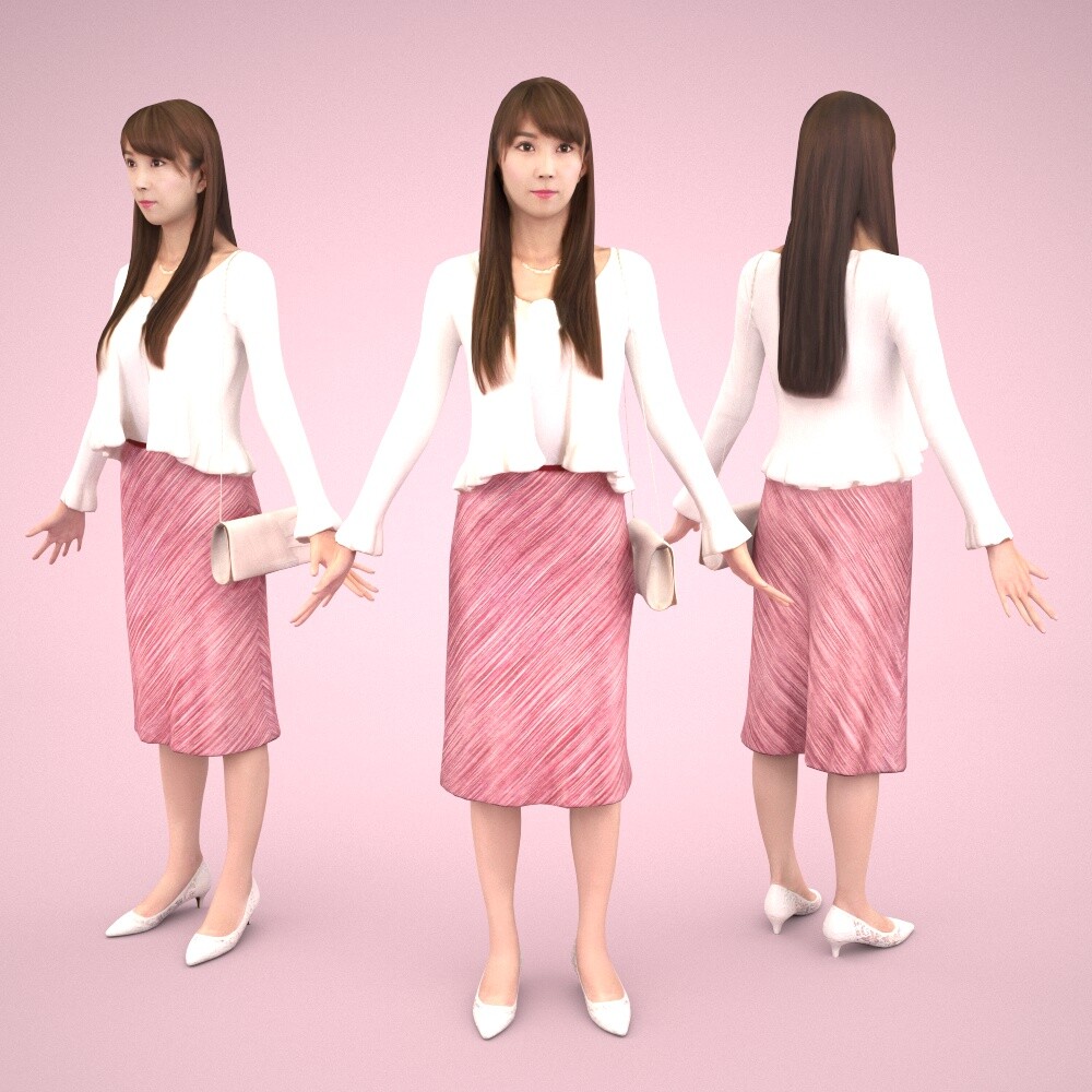 ArtStation - Animated 3D-people 006_Rika | Resources