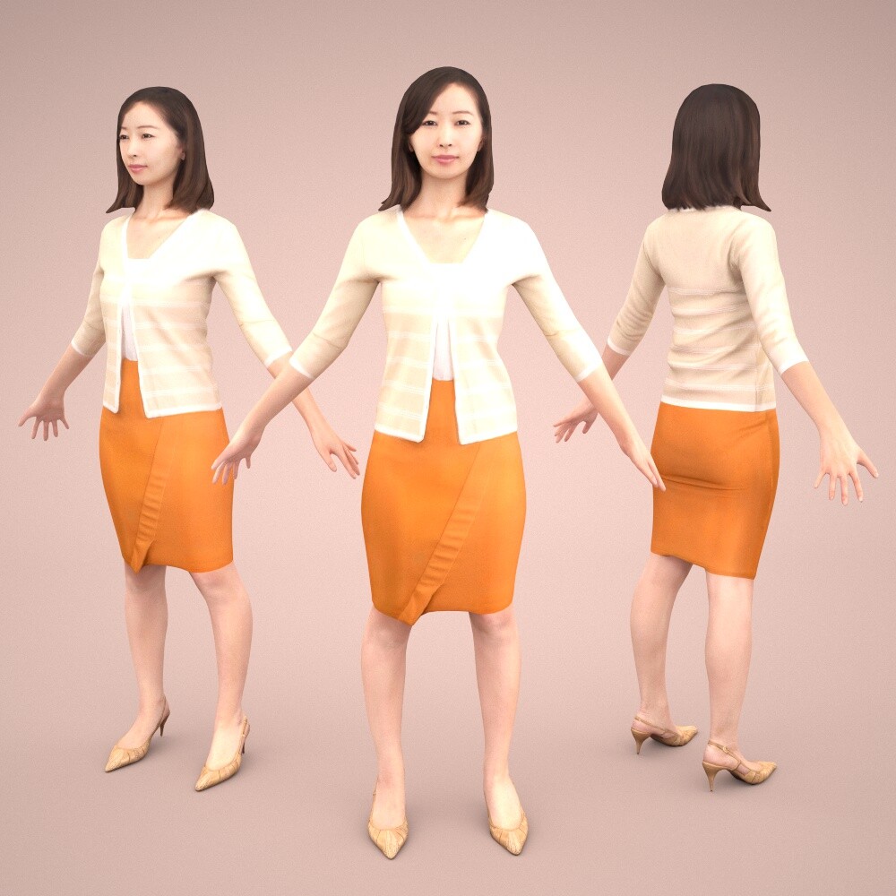 ArtStation - Animated 3D-people 098_Aya | Resources