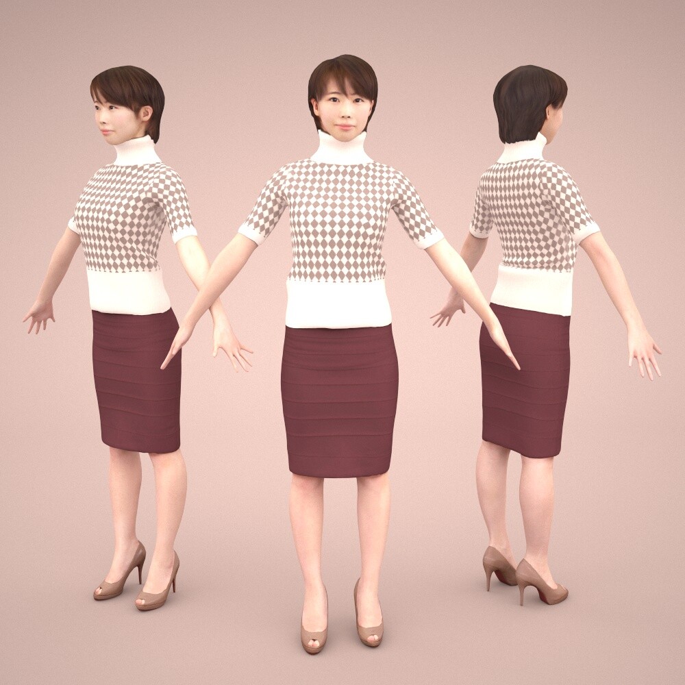 ArtStation - Animated 3D-people 026_Haru | Resources