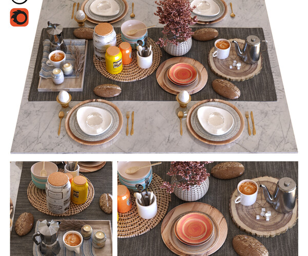 ArtStation - breakfast table set 011 | Resources