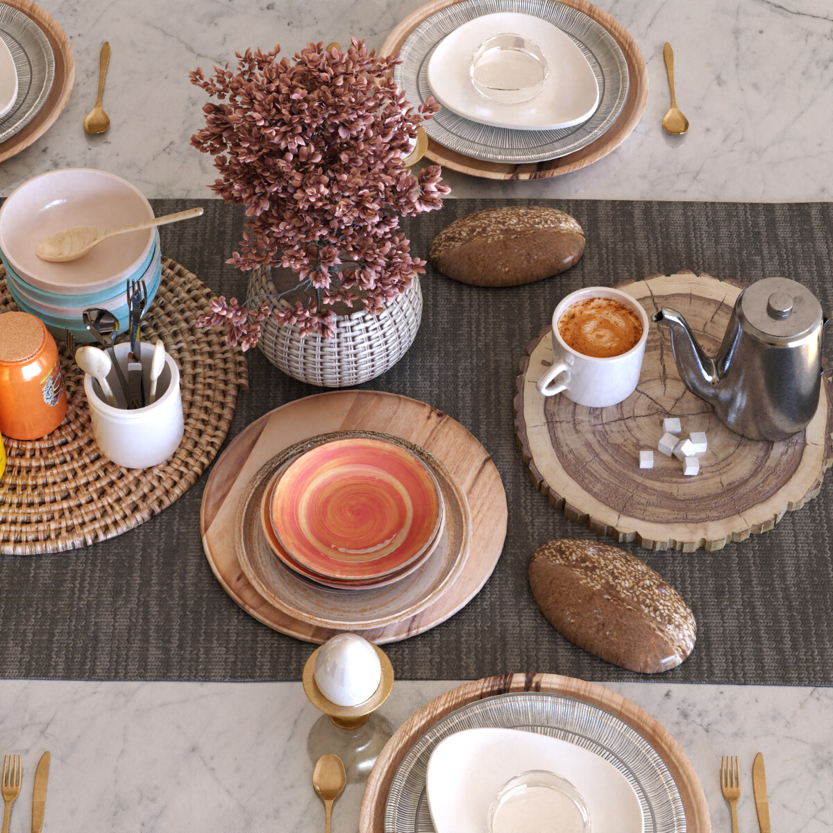 ArtStation - breakfast table set 011 | Resources