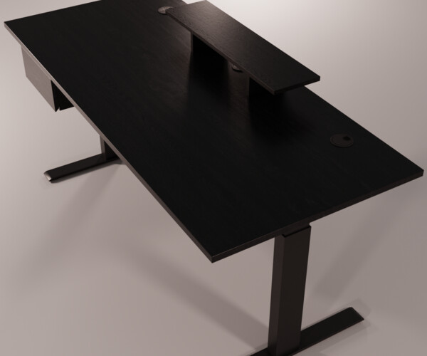 ArtStation - Adjustable Standing Desk - BLACK WOOD | Resources