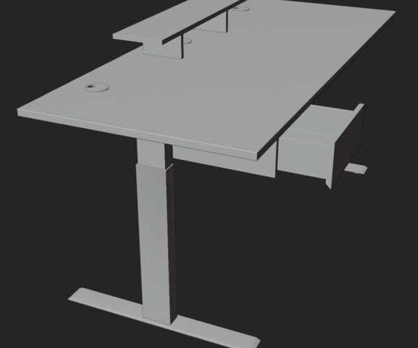 ArtStation - Adjustable Standing Desk - BLACK WOOD | Resources