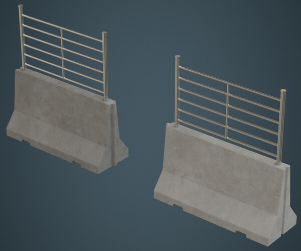 ArtStation - Concrete Barrier 2B | Game Assets