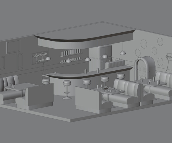 ArtStation - American diner | Game Assets