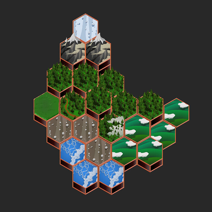ArtStation - Basic Hex Terrain Vector Tiles | Game Assets