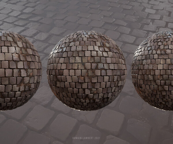 ArtStation - Wet Cobblestone - Substance Designer | Game Assets