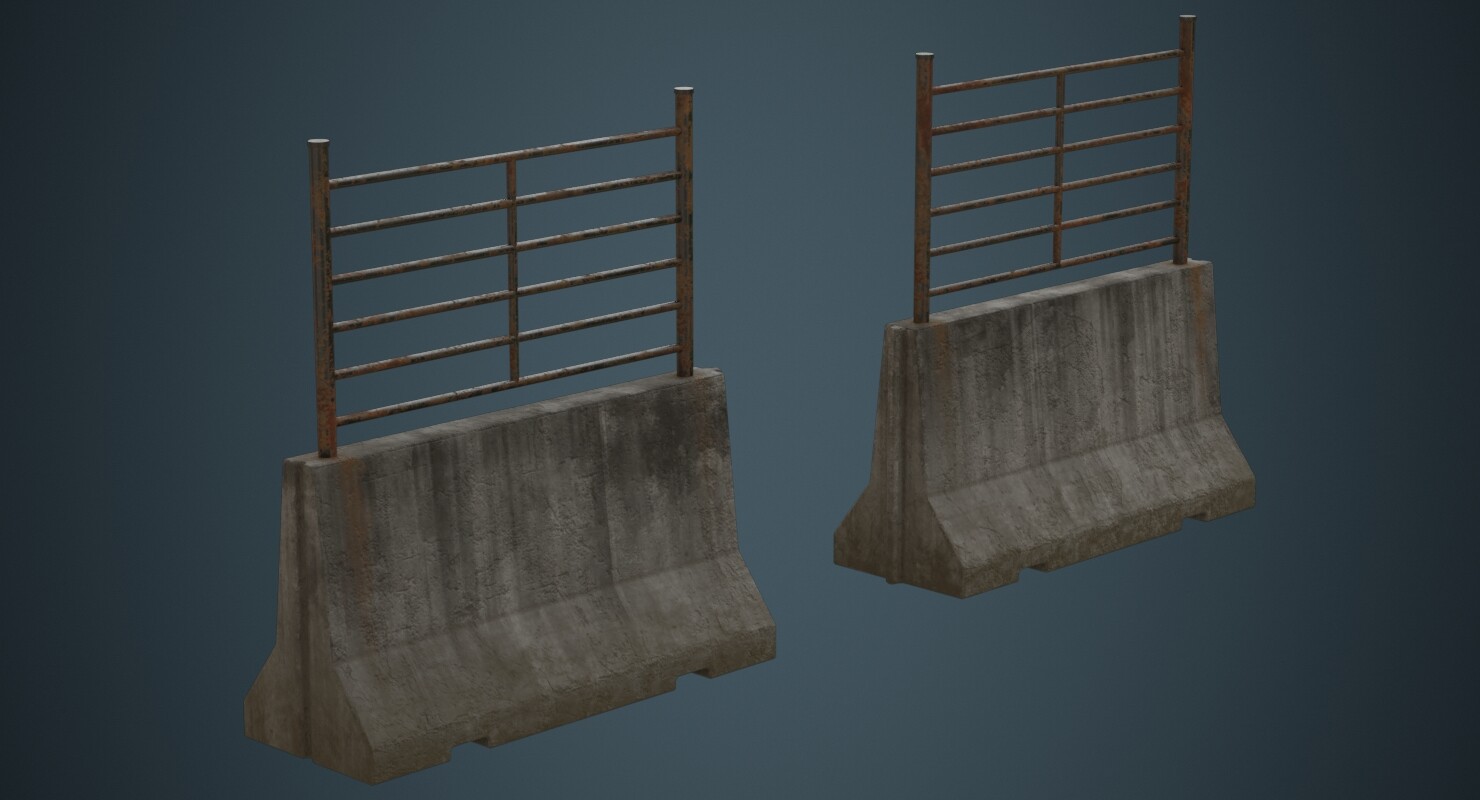 ArtStation - Concrete Barrier 2C | Game Assets