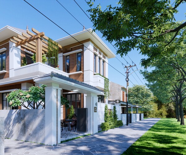 ArtStation - 8x8 House Design - Land 10x10 sqm - Small Villa 2 Storey ...