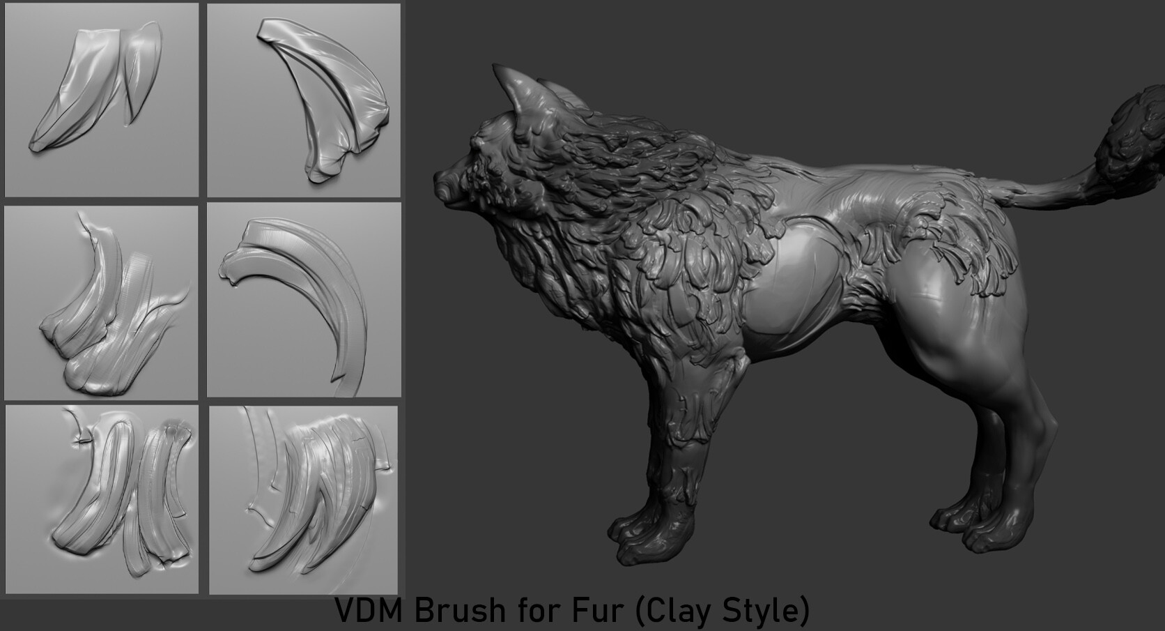 ArtStation - VDM Fur Brush (Clay Style) | Brushes