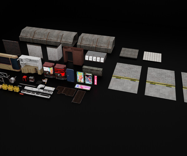 ArtStation - Mini Cyberpunk Props Pack Asset (Game Ready)(Unreal Engine) | Game Assets