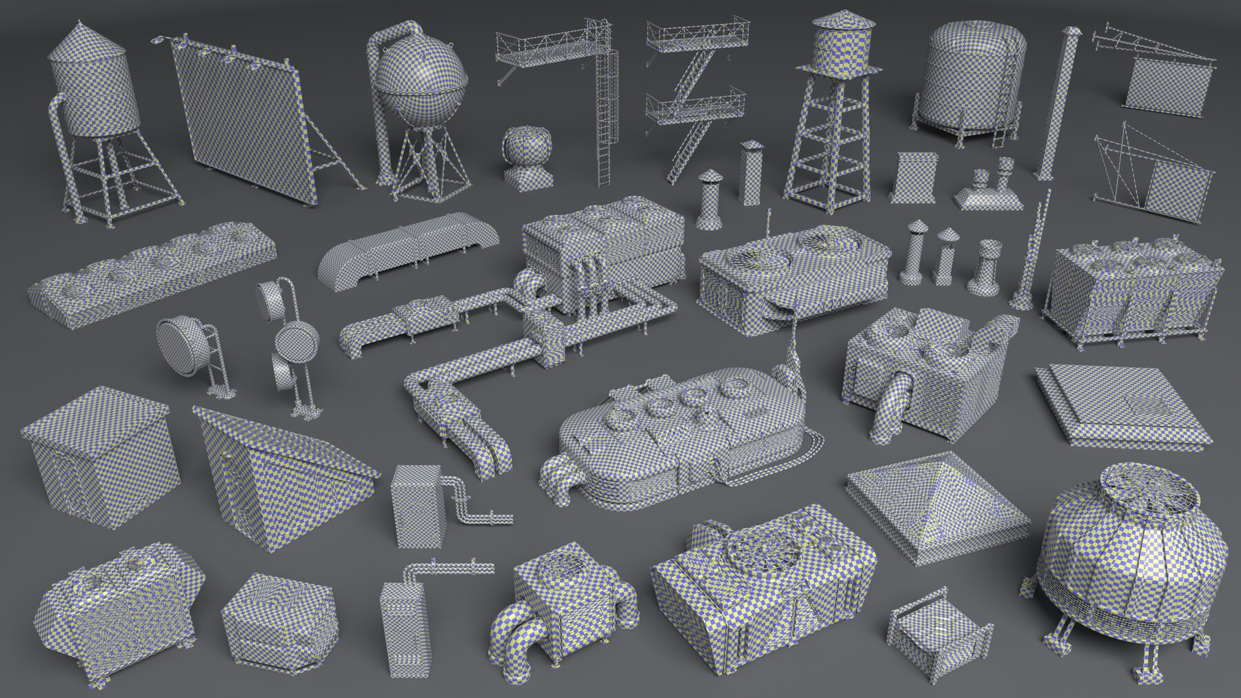 ArtStation - Building Roof Collection - 3 - 40 pieces | Resources