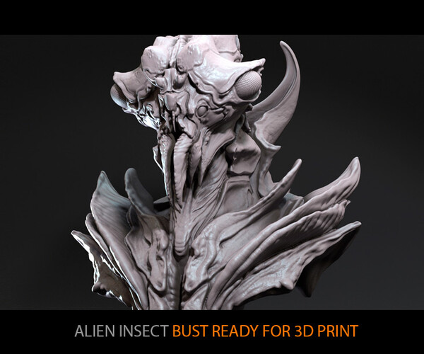 ArtStation - Alien insect (bust ready for 3D print) | Resources