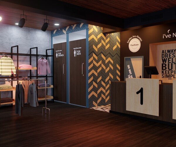 ArtStation - Apparel Clothing Store interior design 3D model | Resources