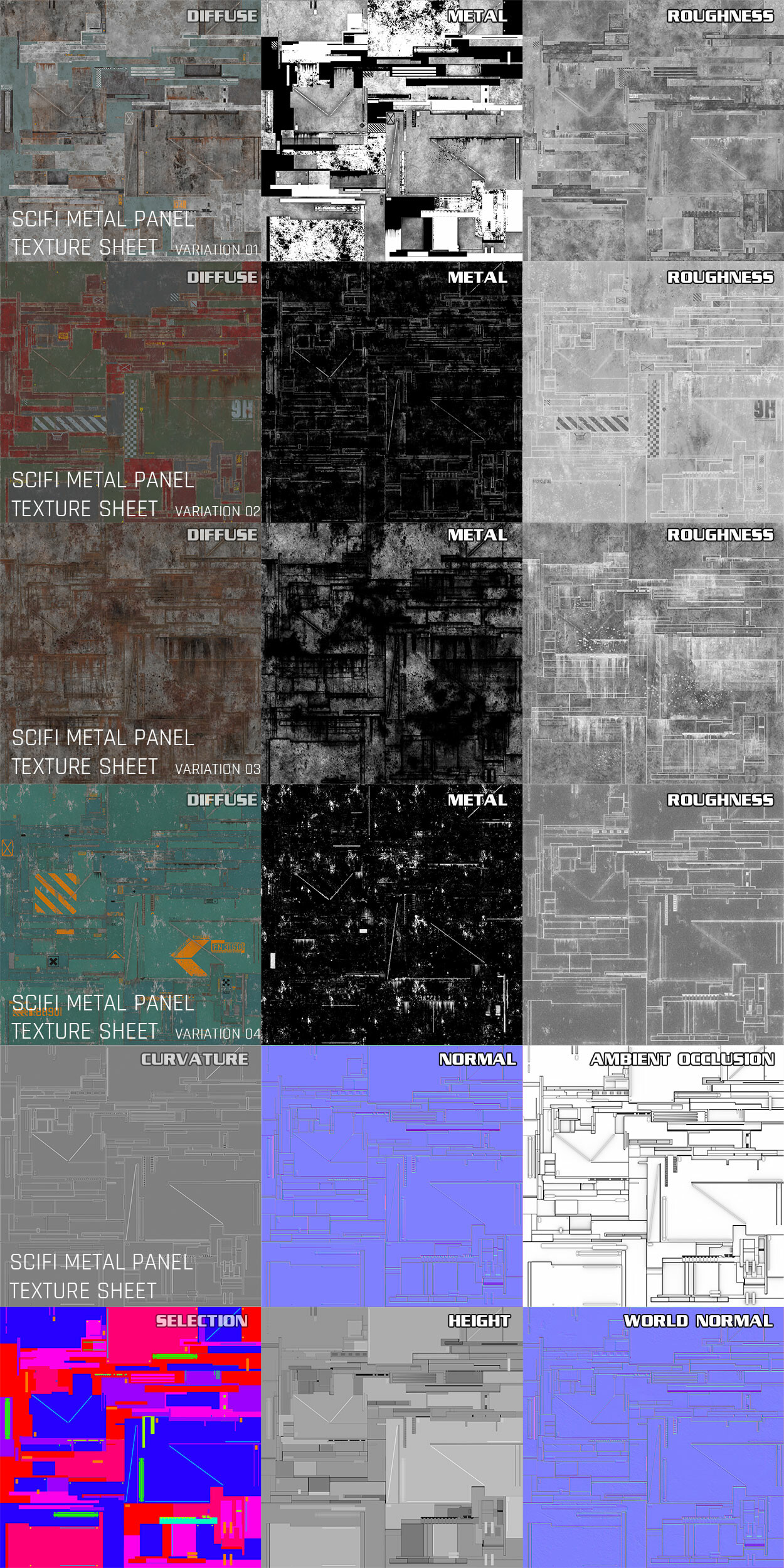 ArtStation - Sci Fi Wall Panel Texture Set 3 | Resources