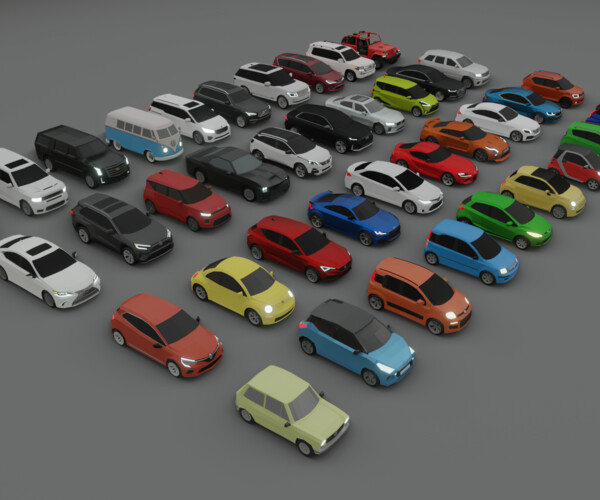 ArtStation - collection of 40 low poly cars | Resources