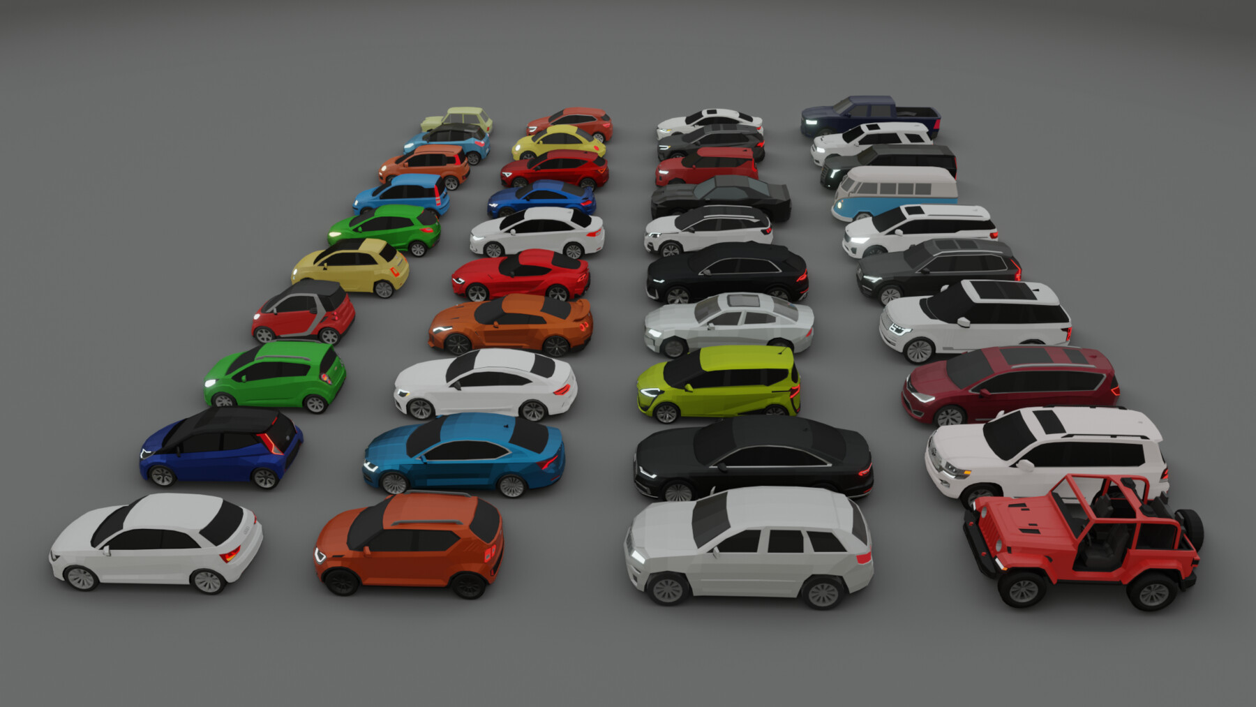 ArtStation - collection of 40 low poly cars | Resources