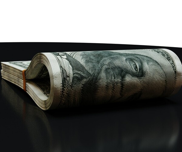 ArtStation - Money Roll - Stack - 100 Dollars - Coins - 3D Model 3D model | Resources