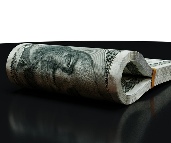 ArtStation - Money Roll - Stack - 100 Dollars - Coins - 3D Model 3D model | Resources