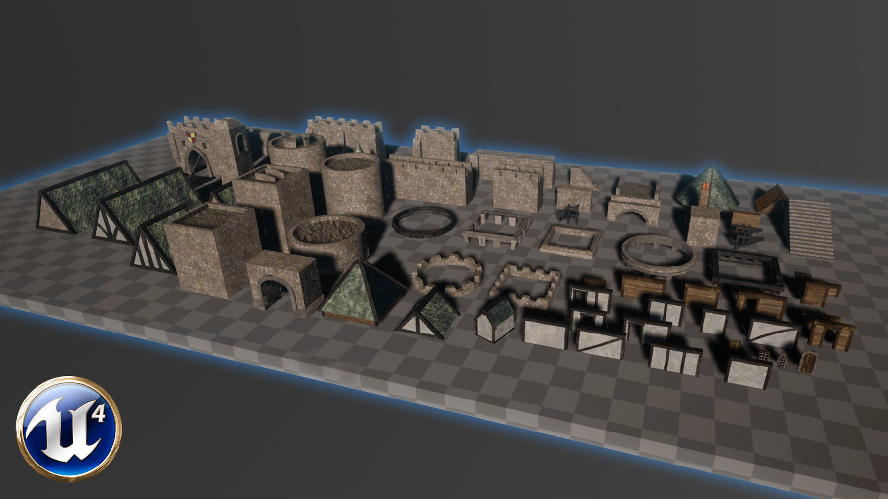 ArtStation - Medieval Castle Keep Modular game Kitbash Pack 2 | Game Assets