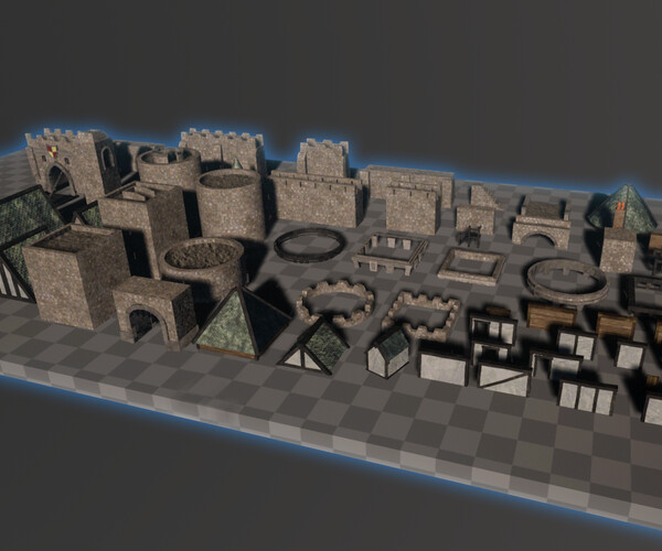 ArtStation - Medieval Castle Keep Modular game Kitbash Pack 2 | Game Assets