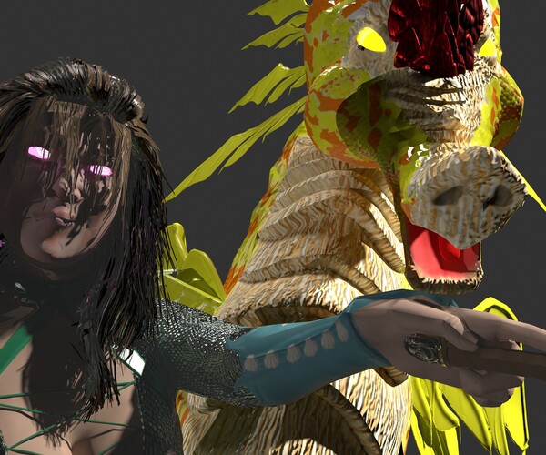 ArtStation - Zu Chan Creature/Character Model W/Steed Rig | Game Assets