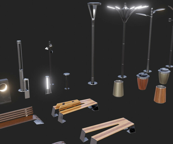 ArtStation - Modern Street Objects 3D Asset Pack | Resources