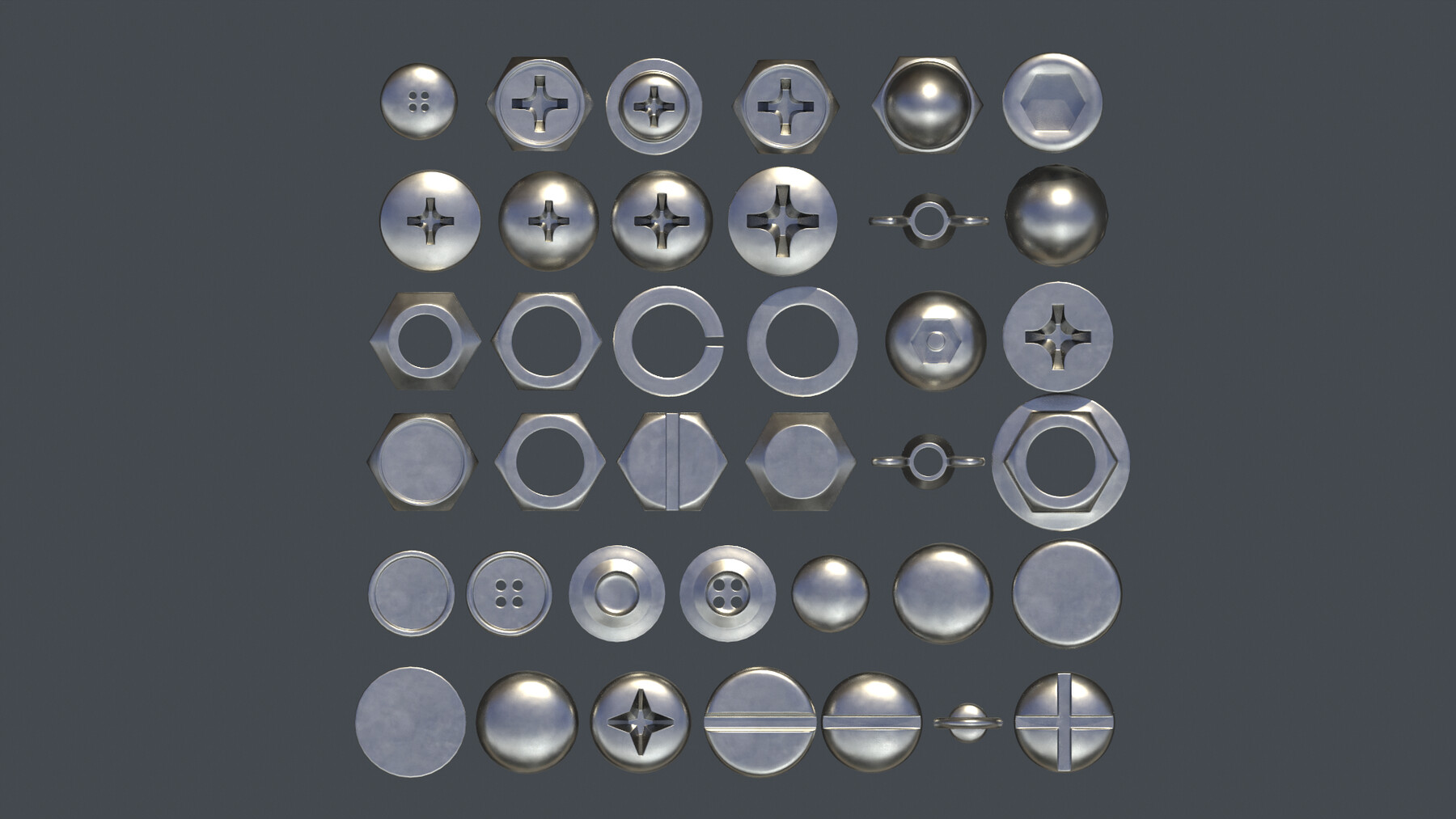 ArtStation - Bolt,Screw,Button,Washer by ioki | Resources