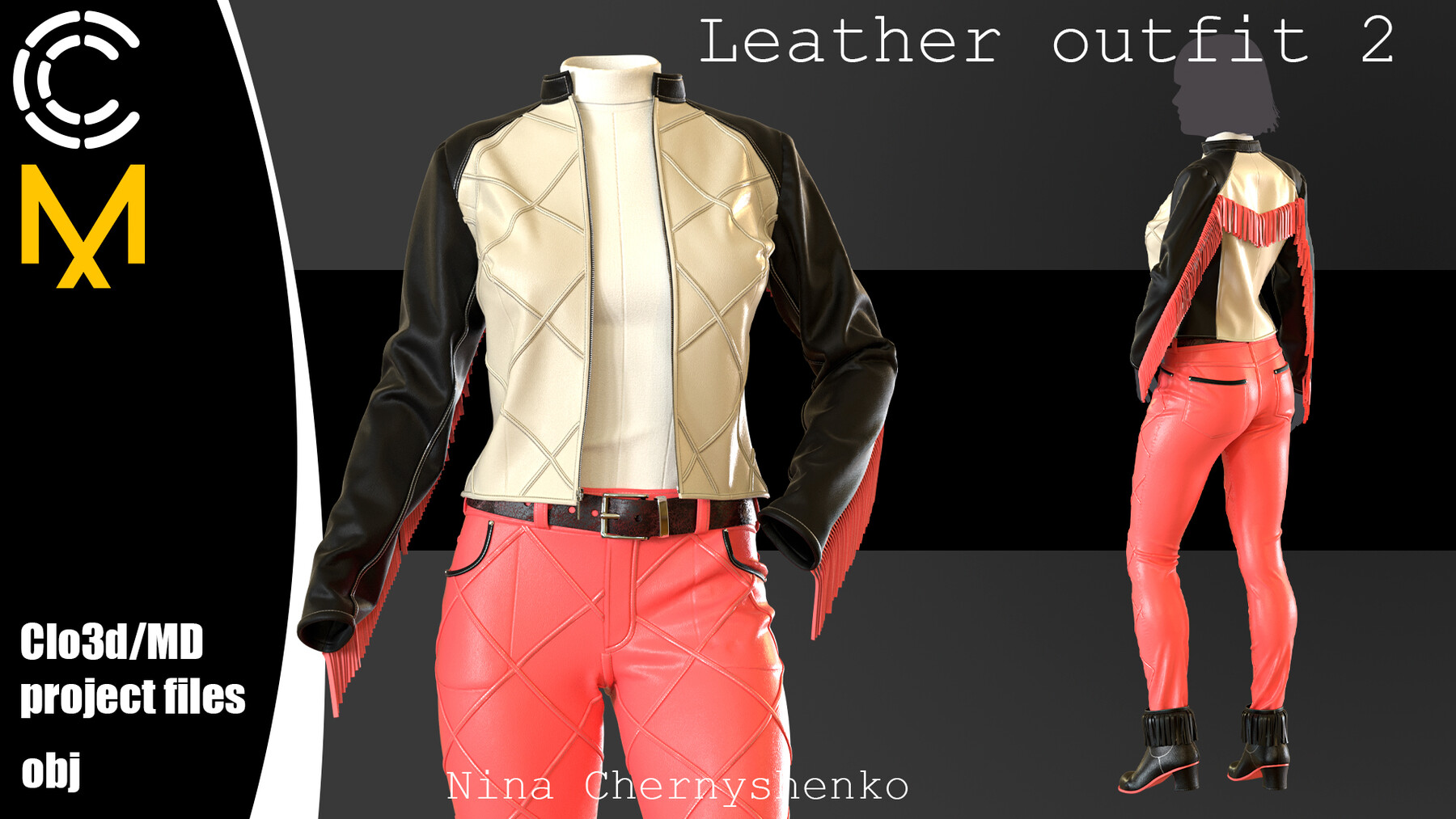 ArtStation - Leather outfit 2. Marvelous Designer/Clo3d project + OBJ ...