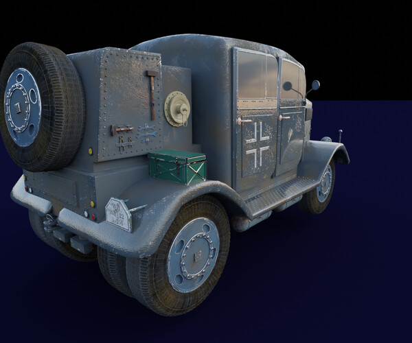 ArtStation - Opel Blitz Ww2 Special rocket V2 auto car | Game Assets