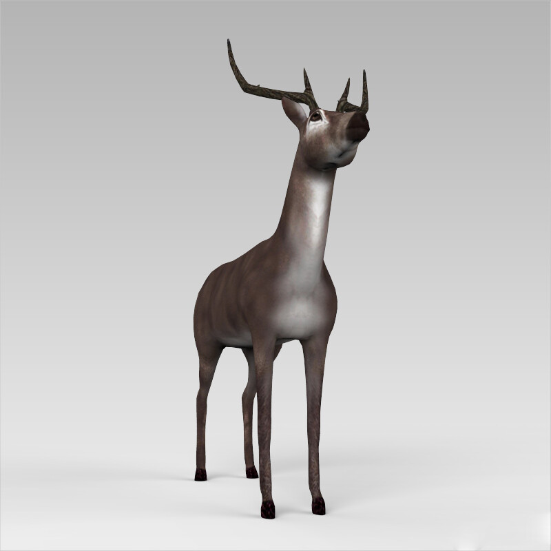 ArtStation - Low Poly Buck 3D Model | Game Assets