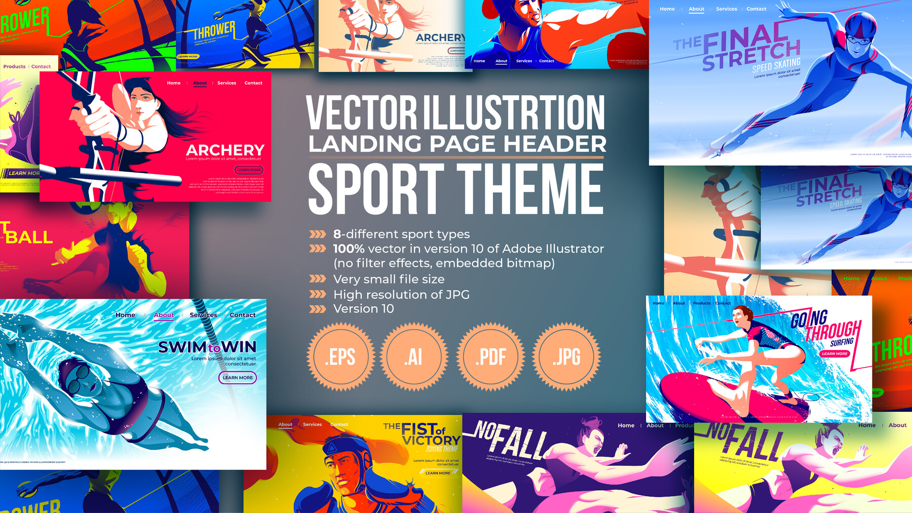 ArtStation - Vector Illustration in Sport Theme for a Landing Page ...