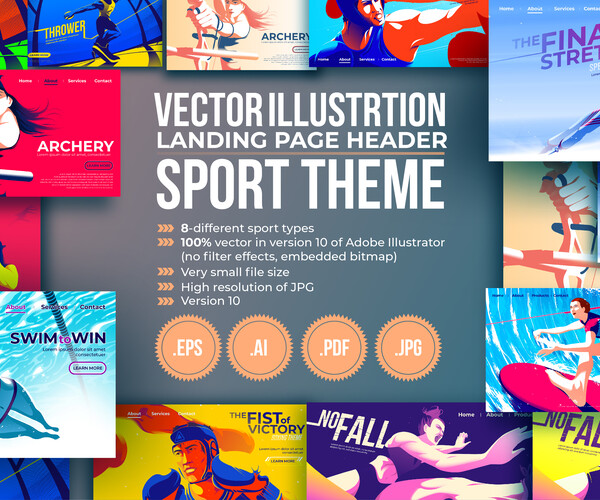 ArtStation - Vector Illustration in Sport Theme for a Landing Page ...