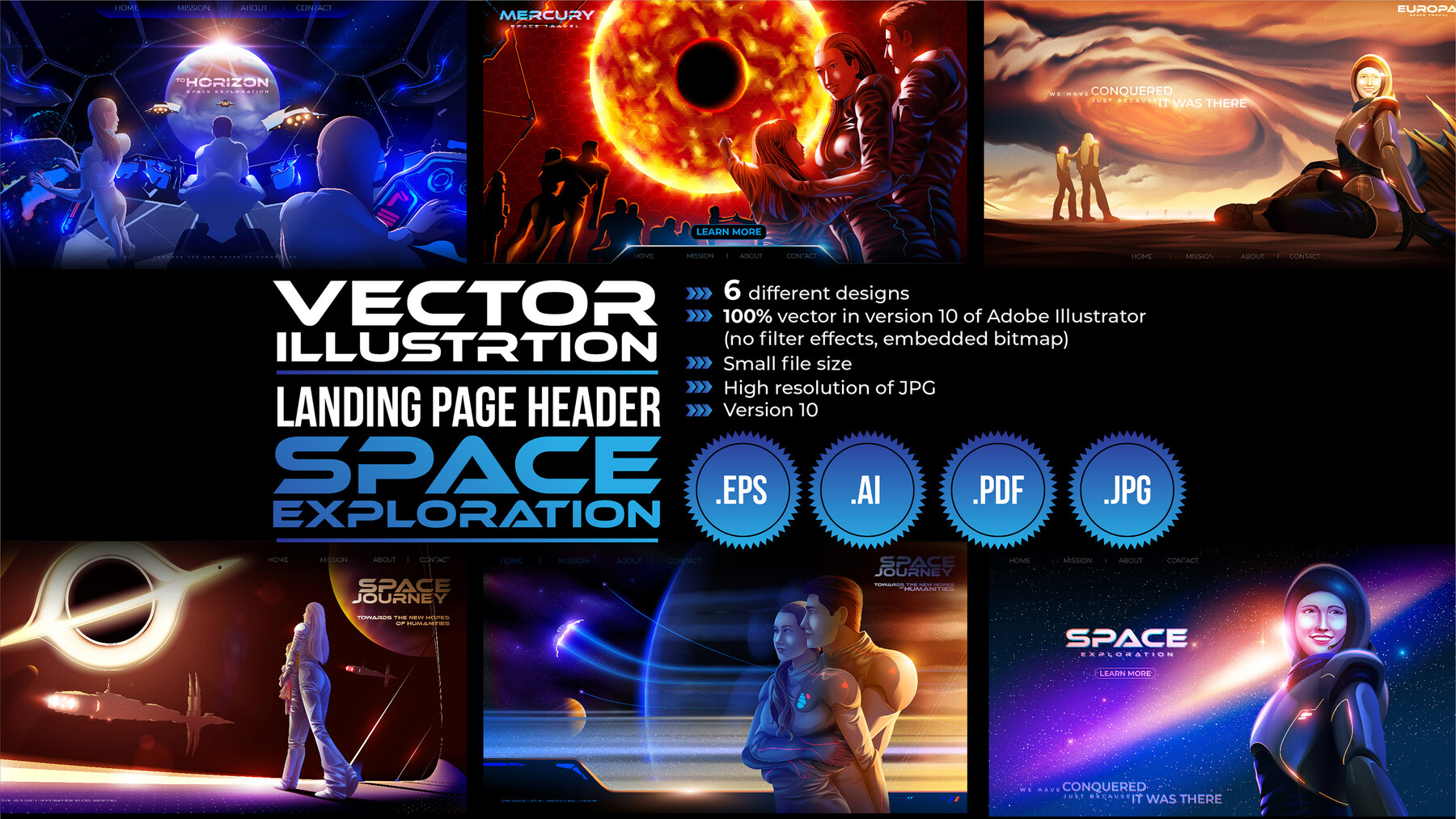 ArtStation - Vector Illustration in Space Exploration Theme | Artworks