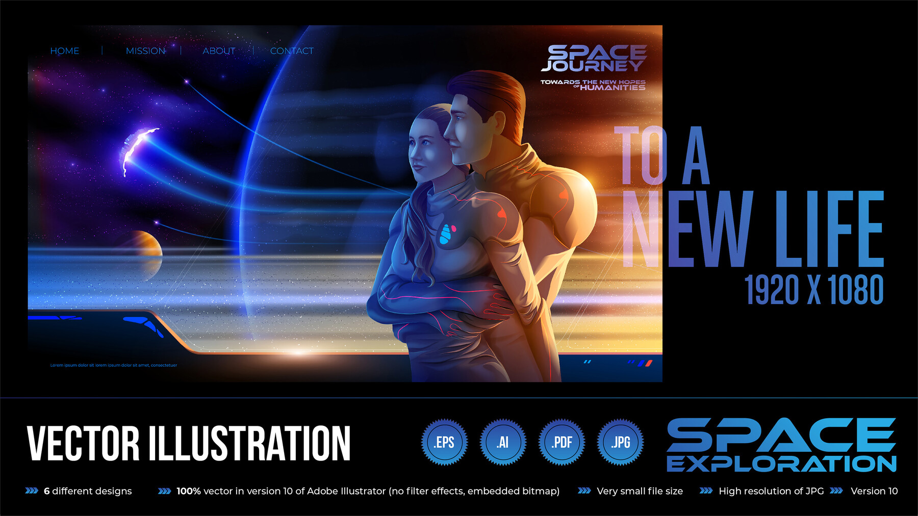 ArtStation - Vector Illustration in Space Exploration Theme | Artworks