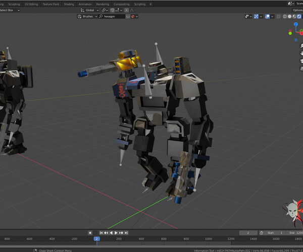 ArtStation - Low Poly Mech Robot rigged with two animations included ...