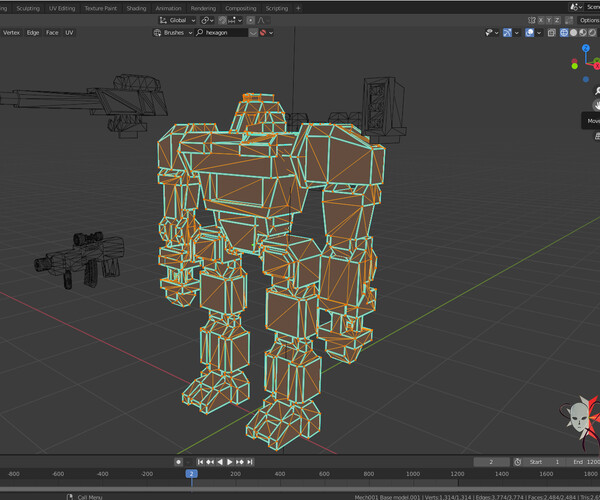 ArtStation - Low Poly Mech Robot rigged with two animations included ...