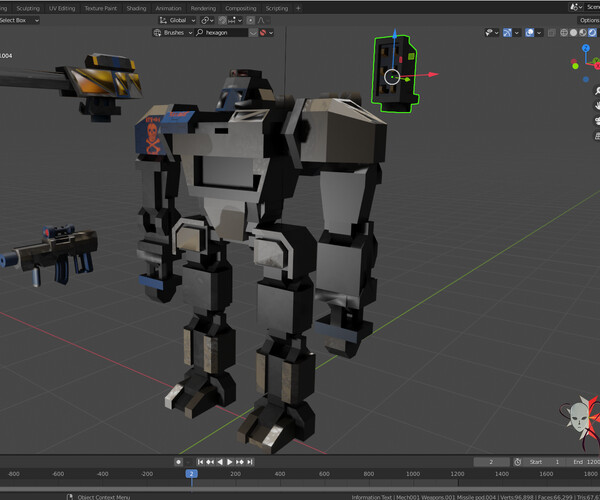 ArtStation - Low Poly Mech Robot rigged with two animations included ...
