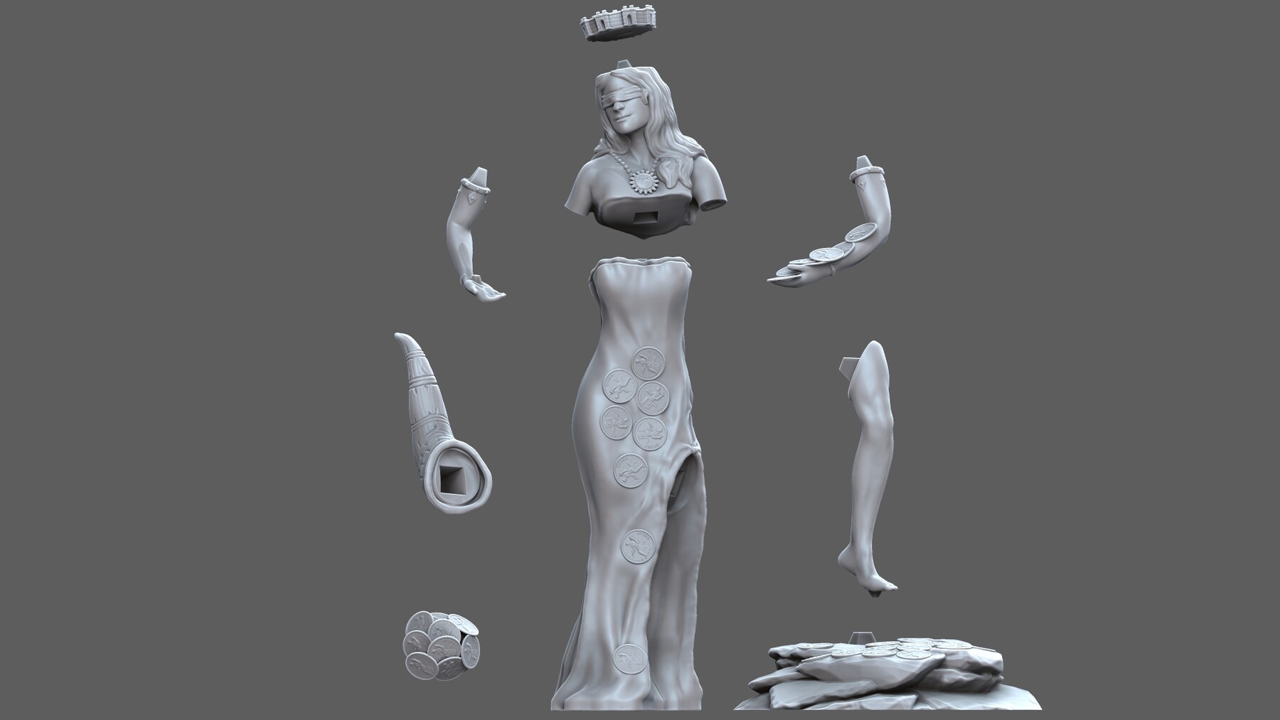 ArtStation - Tyche goddess of fortune (3D print ready) | Resources