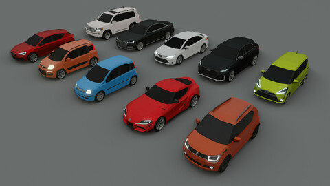ArtStation - collection of 9 low poly cars | Resources