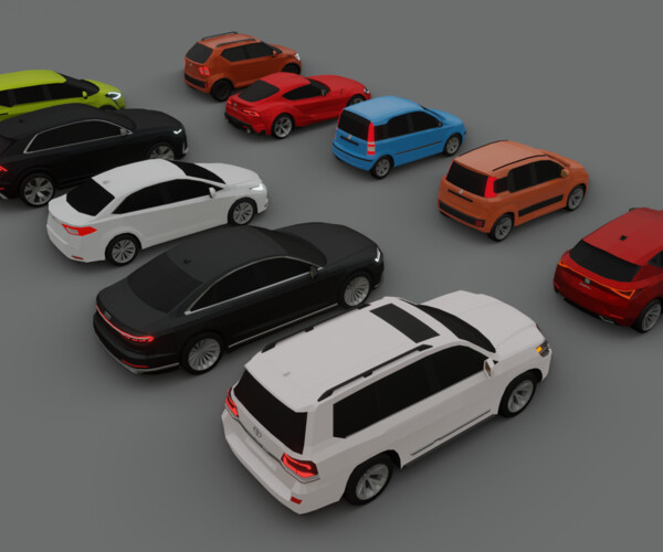 ArtStation - collection of 10 low poly cars | Resources