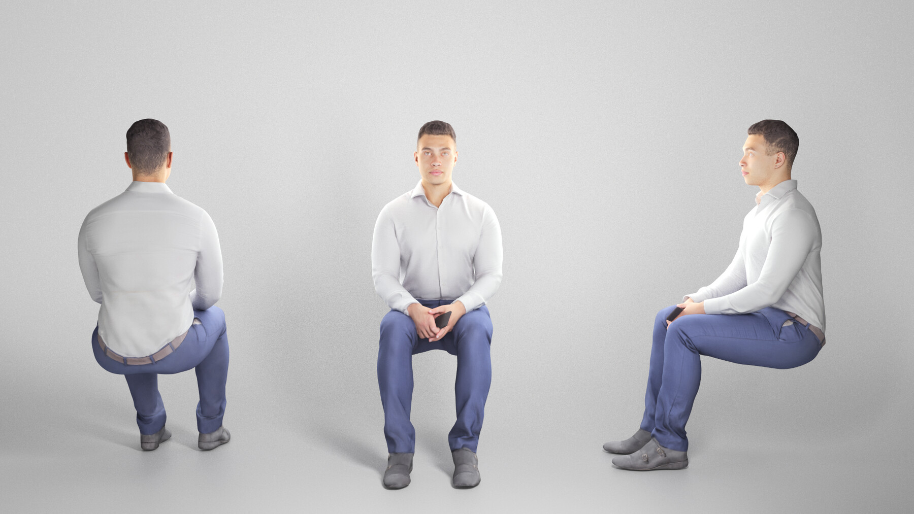 ArtStation - Handsome sitting man in business style 278 | Game Assets