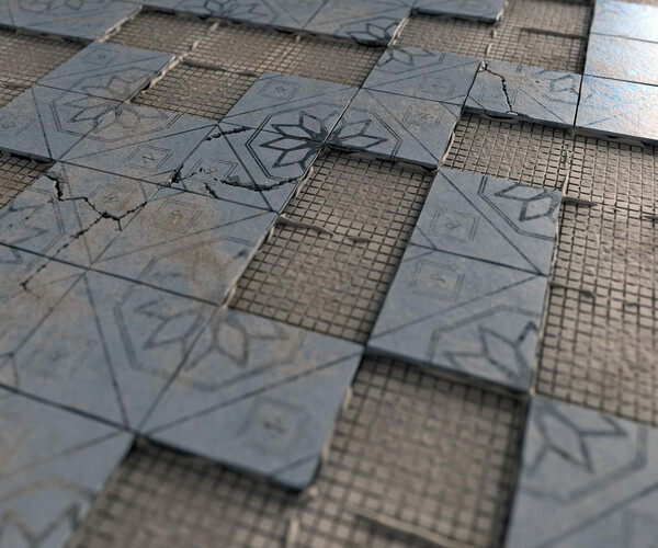 ArtStation - Damaged Floor Tiles | Game Assets